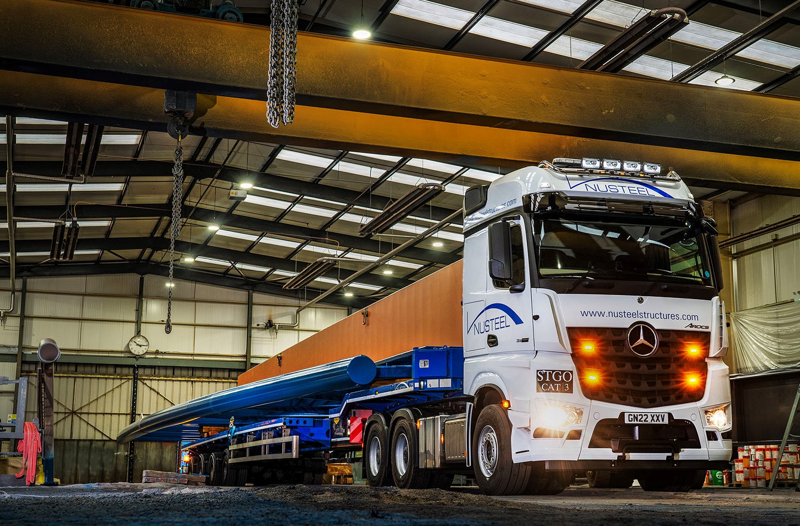FIRST MERCEDES-BENZ TRUCK HEADS TO NUSTEEL STRUCTURES - Trucking