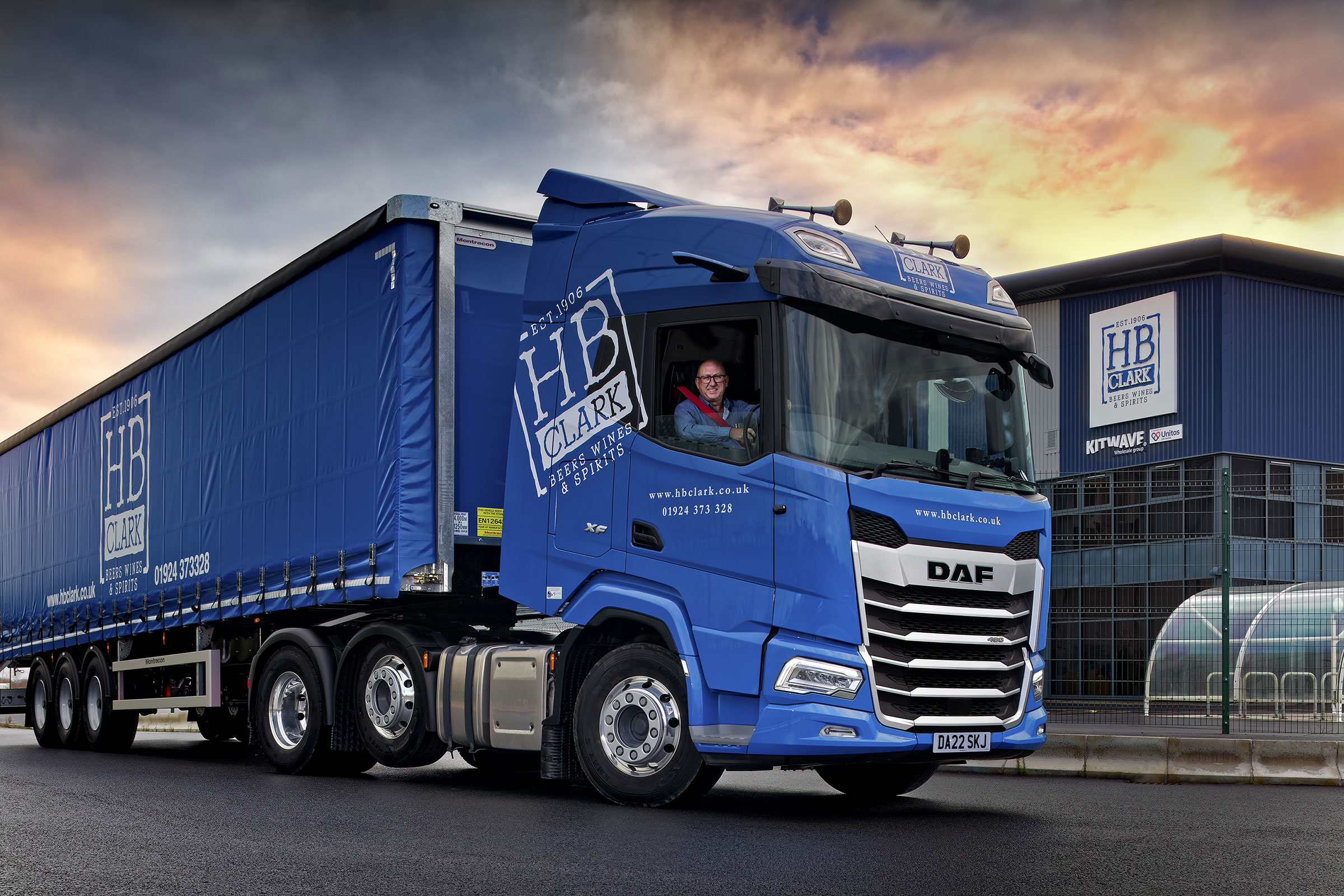 New DAF XF tractor and three DAF LF curtainsiders for H B Clark - Trucking